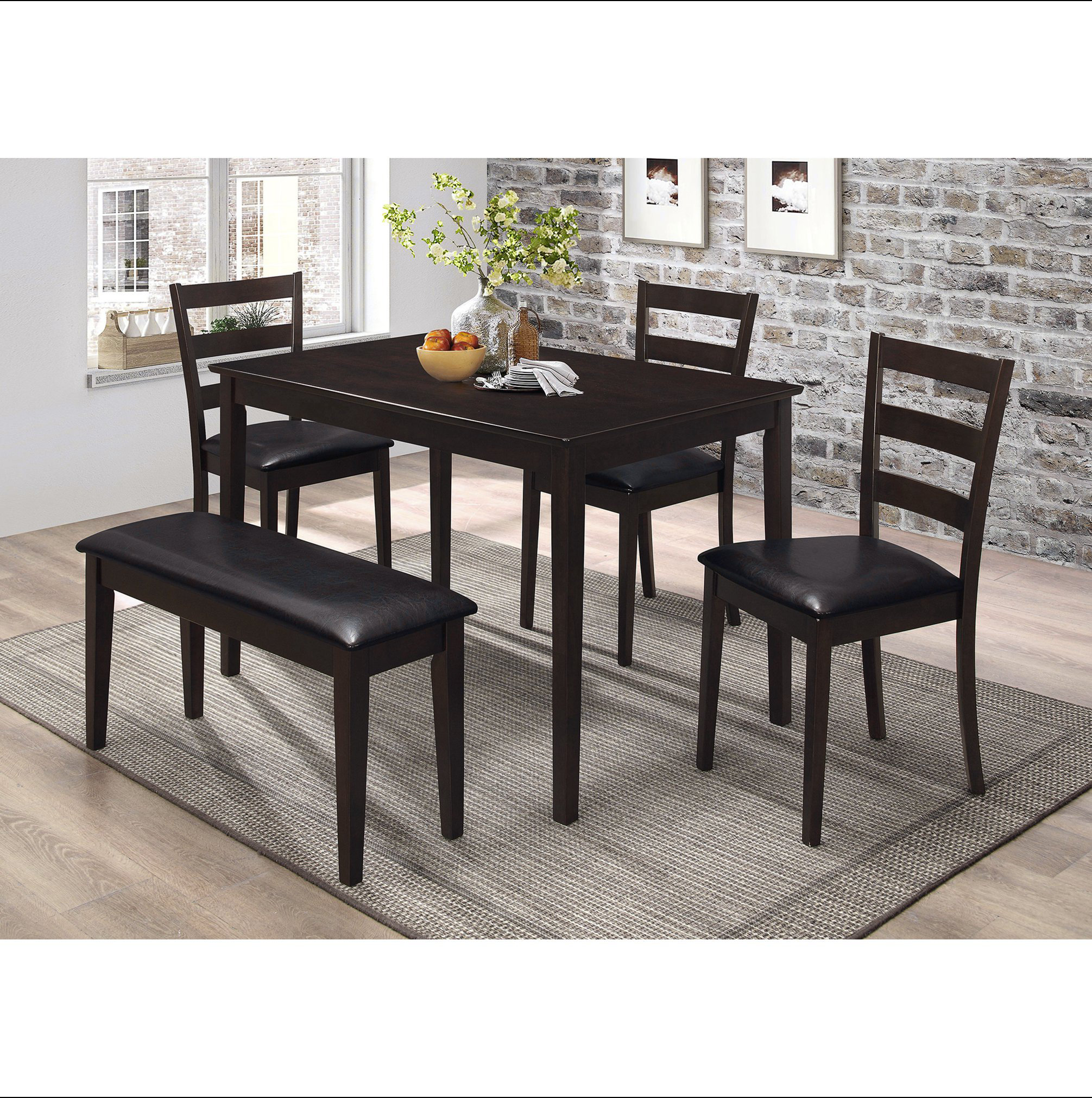 Red Barrel Studio® Arvin Cappuccino 5 Piece Dining Set | Wayfair