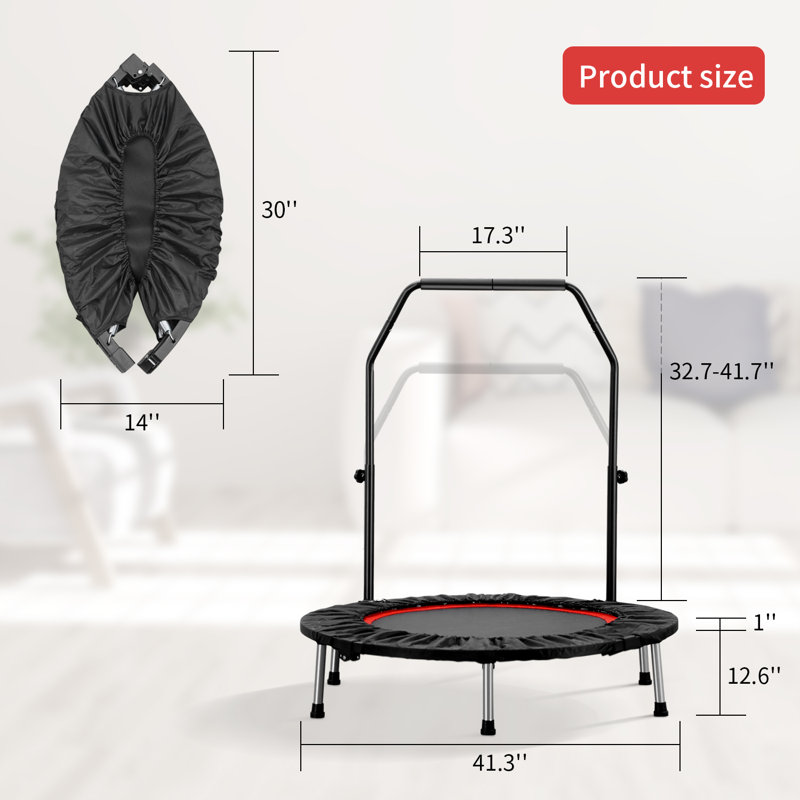 GDY 41.3" x 41.3" Foldable Round Indoor Fitness Trampoline with ...