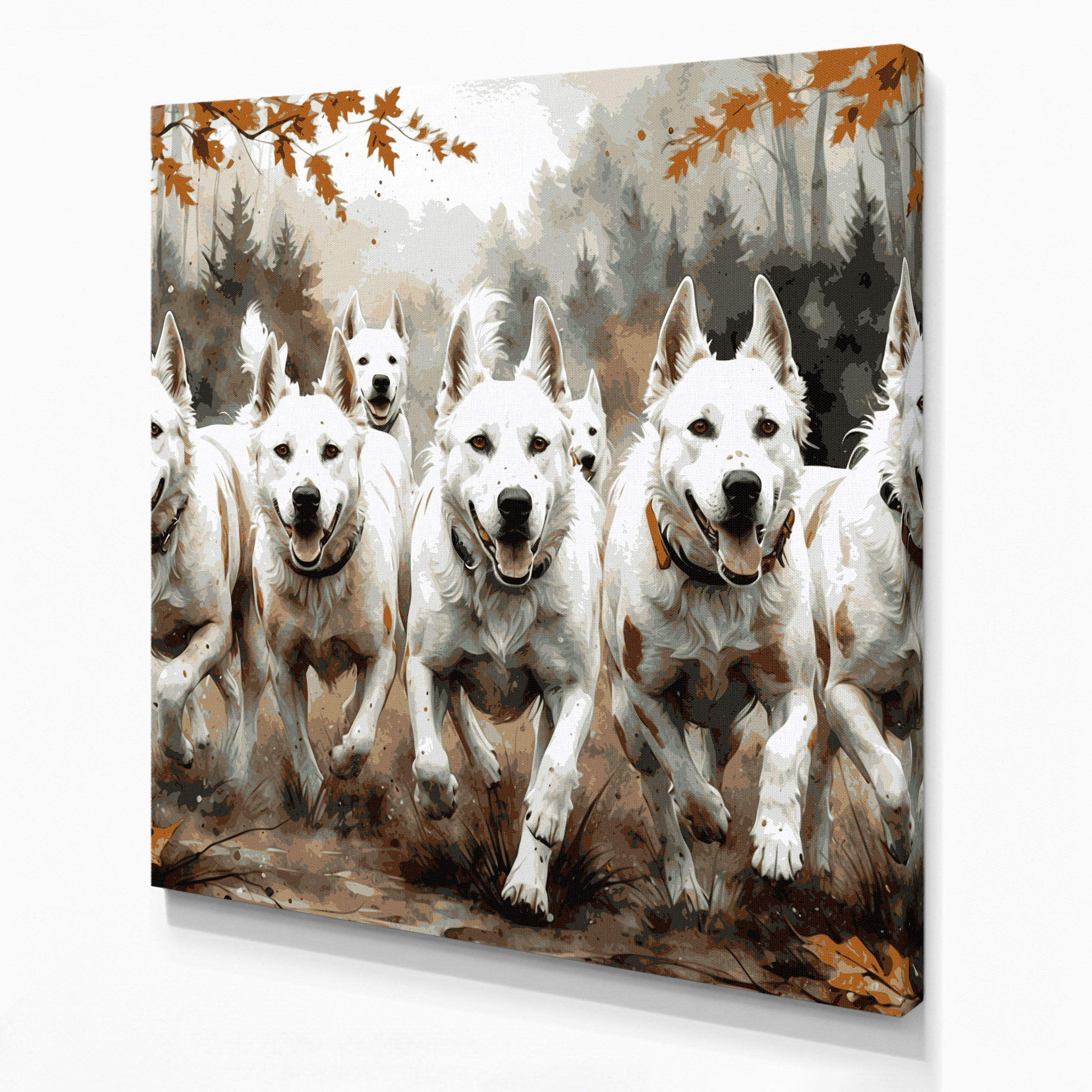 Union Rustic Dogs Kuvasz Gray Canvas Wall Art | Wayfair