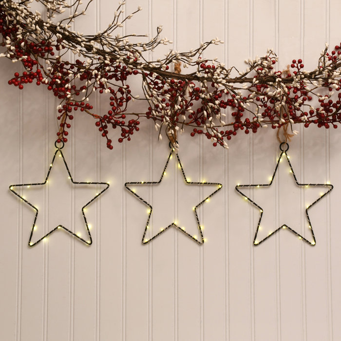 The Holiday Aisle® Battery Operated LED Lighted Metal Stars | Wayfair