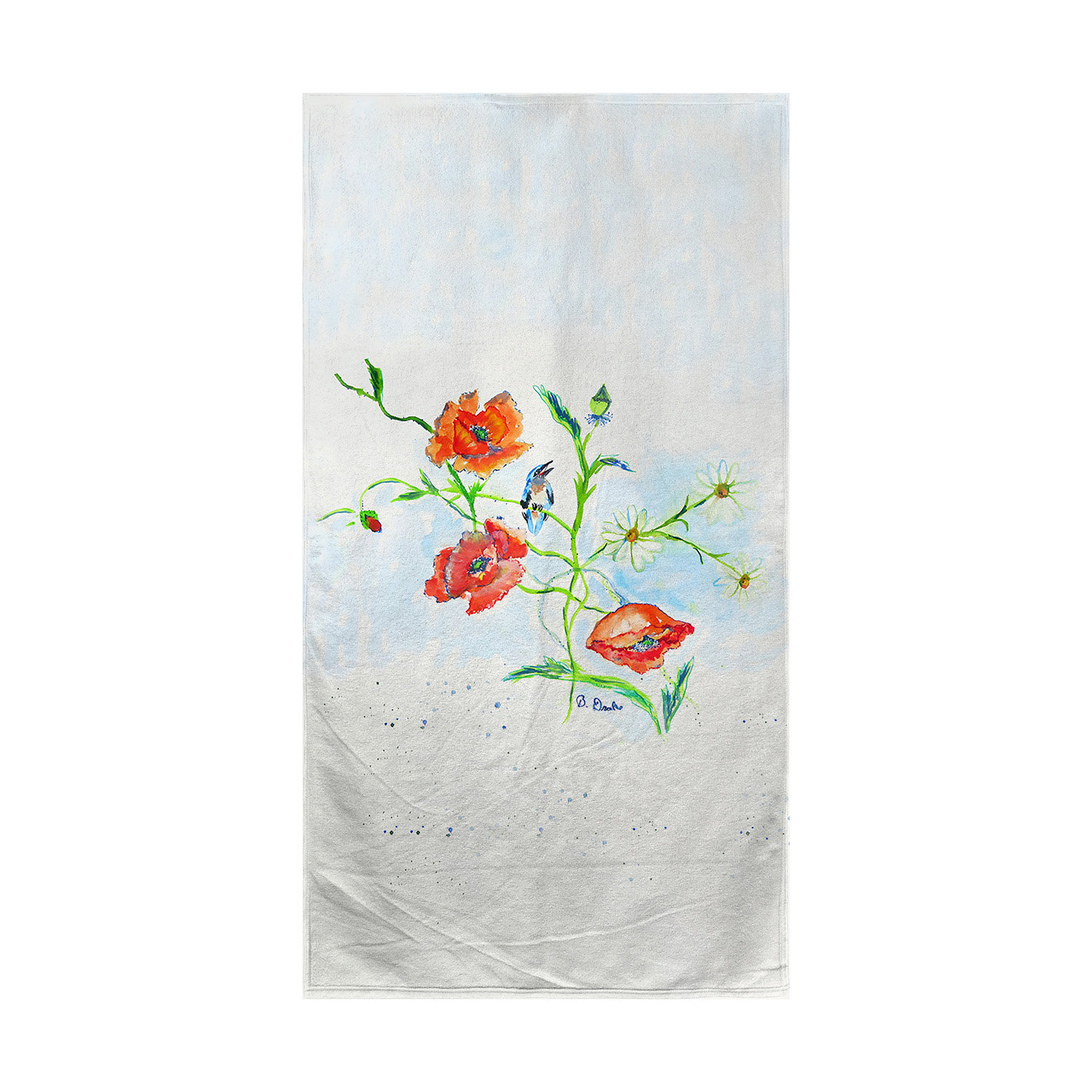 Rosalind Wheeler Ottman Poppies and Daisies Beach Towel | Wayfair