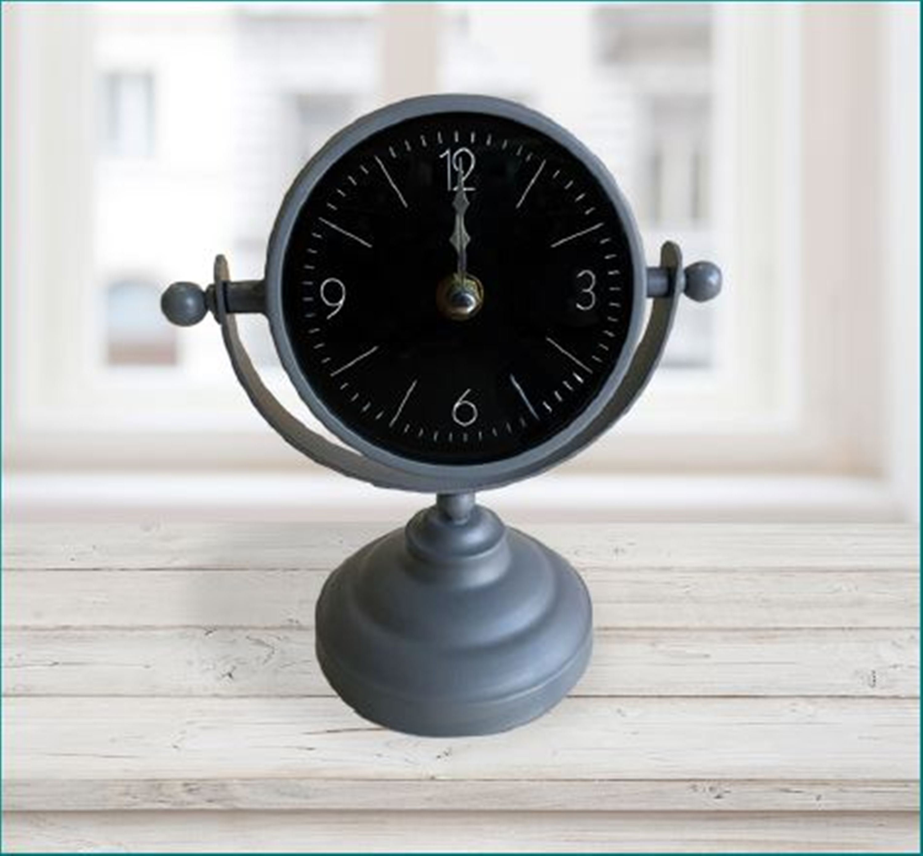 Canora Grey Analog Metal Quartz Tabletop Clock in Black | Wayfair