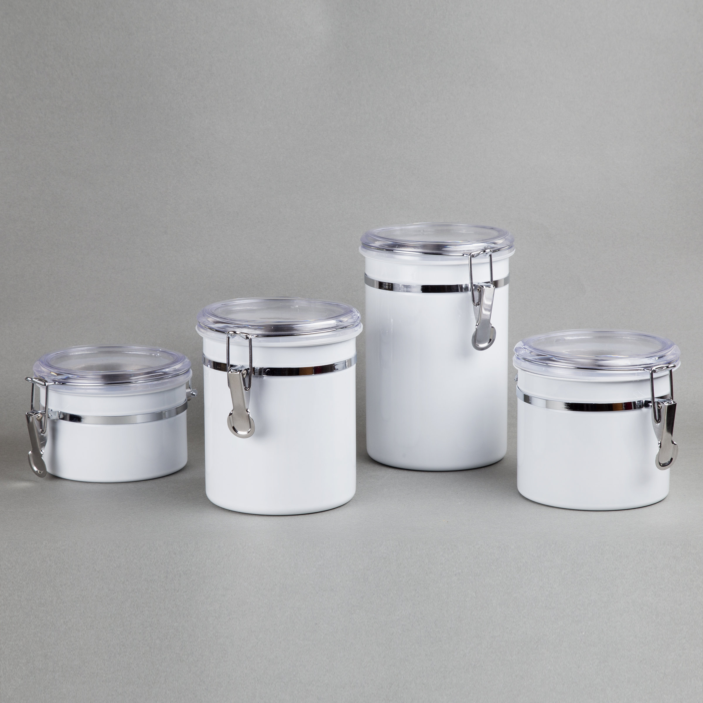 Rebrilliant Creative Home Set of 4 Stainless Steel Storage Canister ...