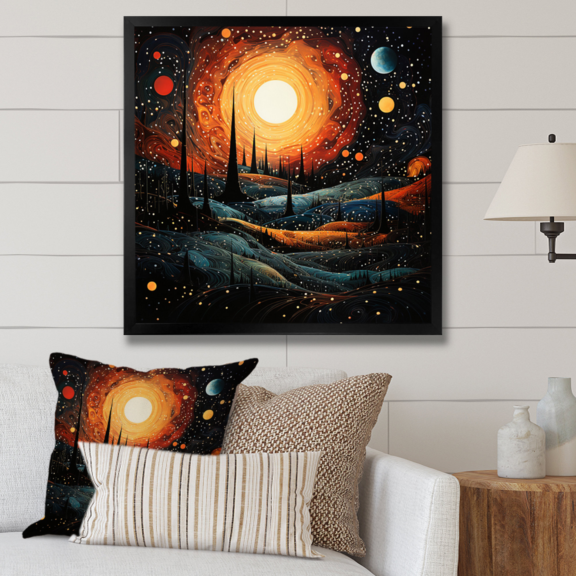 Red Barrel Studio Meteors Mystical Meteorite Pointillism - Print on ...