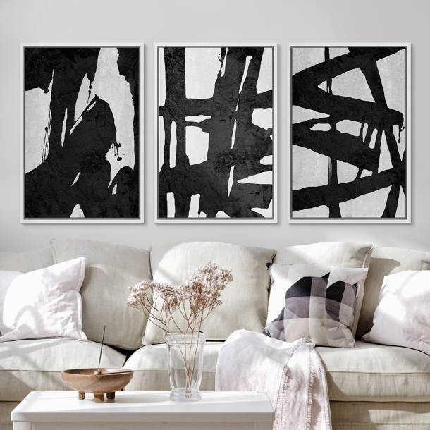 Ebern Designs " Virtues Black And White " on Canvas & Reviews | Wayfair