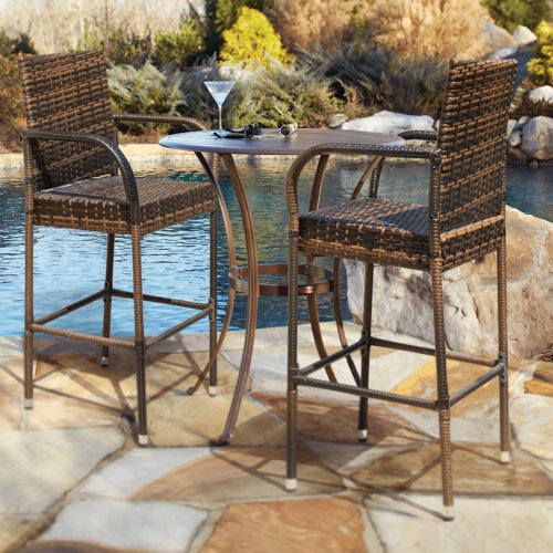 Lark Manor Marcela Wicker Outdoor 29'' Bar Stool & Reviews | Wayfair