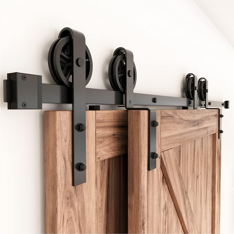 Lazio Single Track Bypass Sliding Barn Door Hardware Kit & Reviews ...