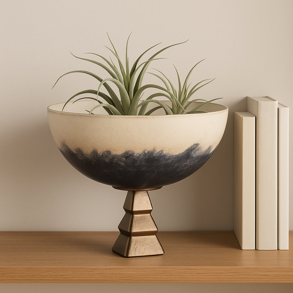 Bungalow Rose Modern Decorative Round Metal Bowl with Stand - Stylish ...