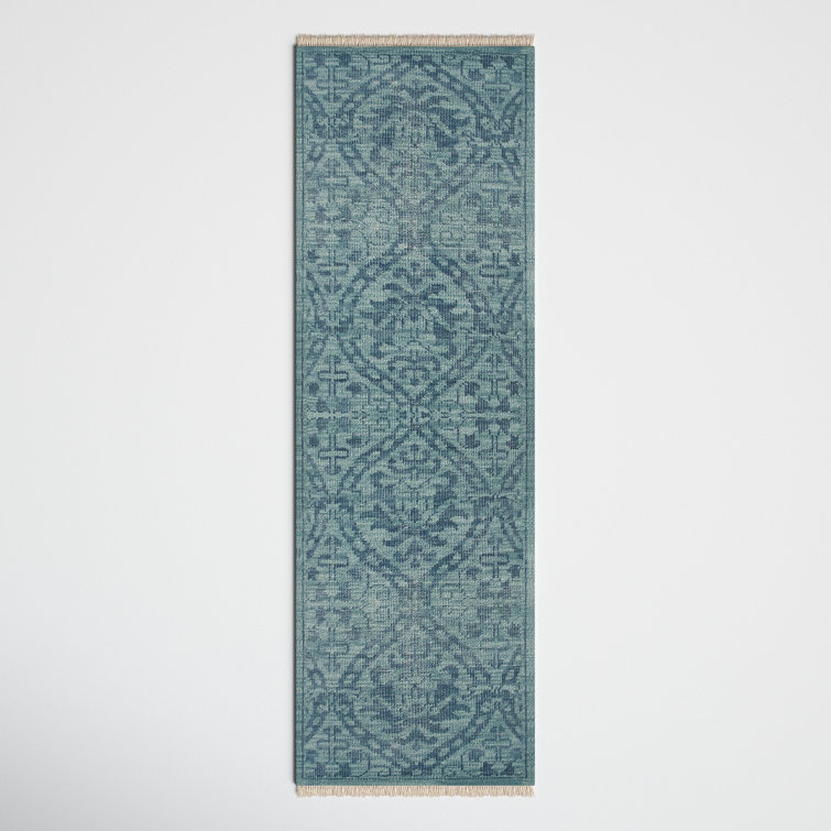 Addie Wool Teal/Navy Rug & Reviews | Birch Lane