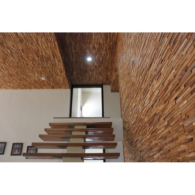 Java Creations Matrix 12" x 48" Reclaimed Engineered Wood Wall ...