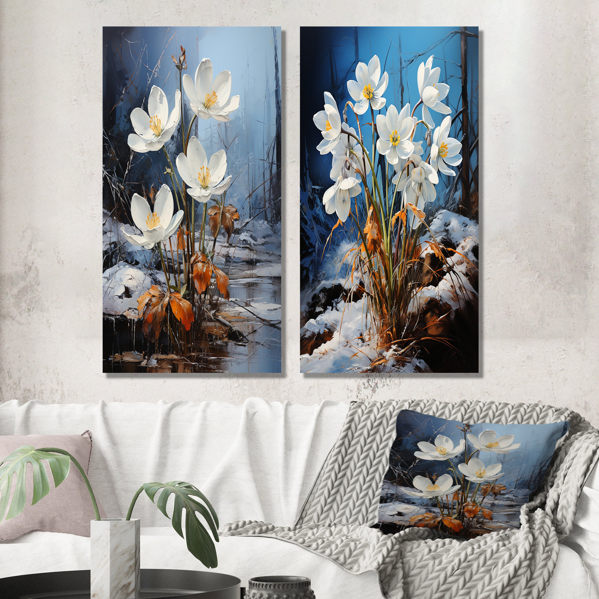 Red Barrel Studio® Green Snowdrops Winter Flowers - Snowdrops Metal ...