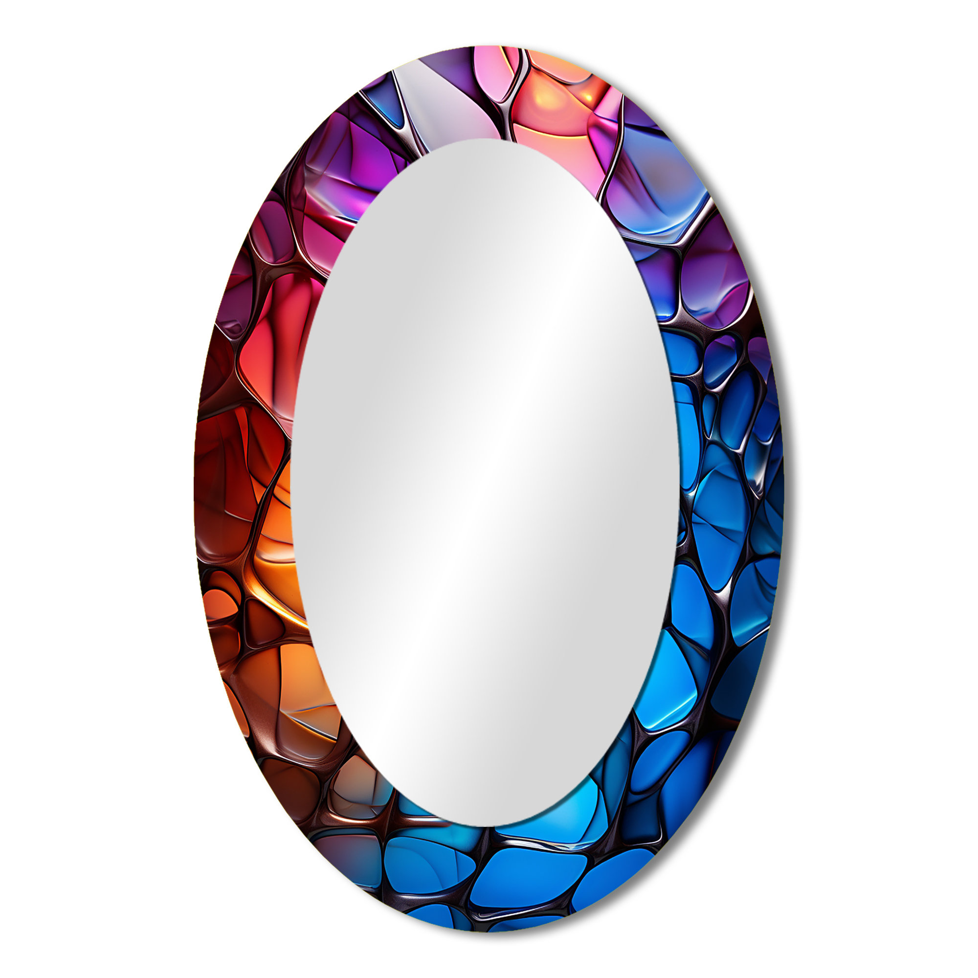 Dakota Fields Colorful Opalescent abstract Fractal Glass Relief I ...