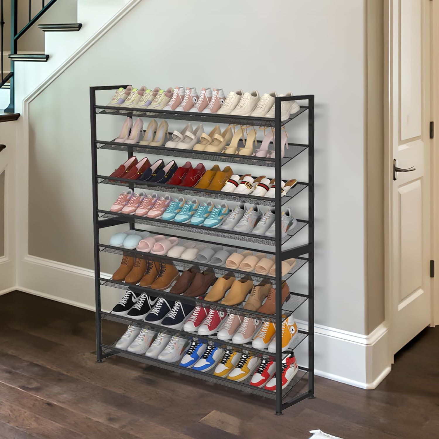 Hokku Designs Heavy Duty 8-Tier Stackable Shoe Rack Organizer, Large ...