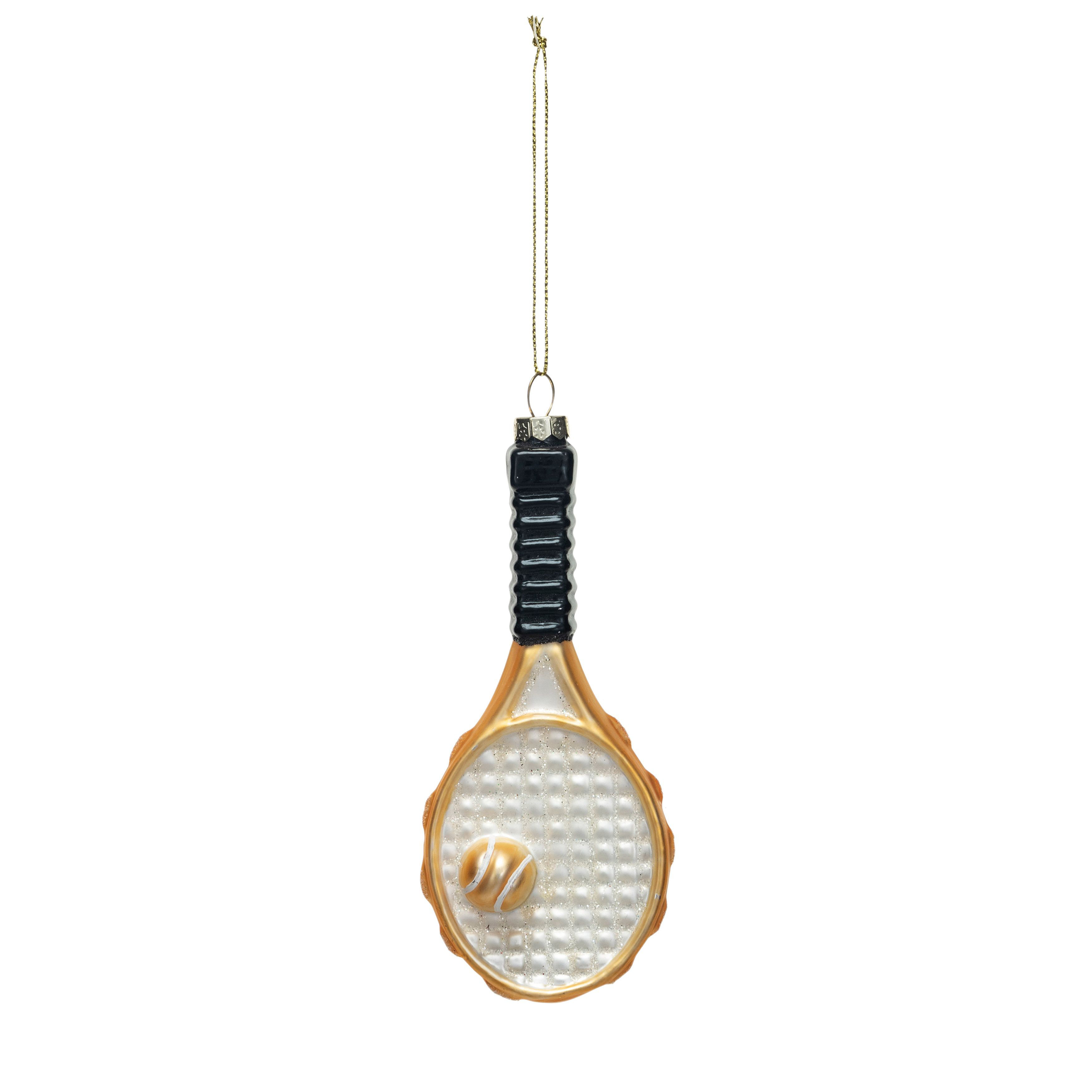 The Holiday Aisle® Glass Tennis Racket Ornament With Tennis Ball And ...