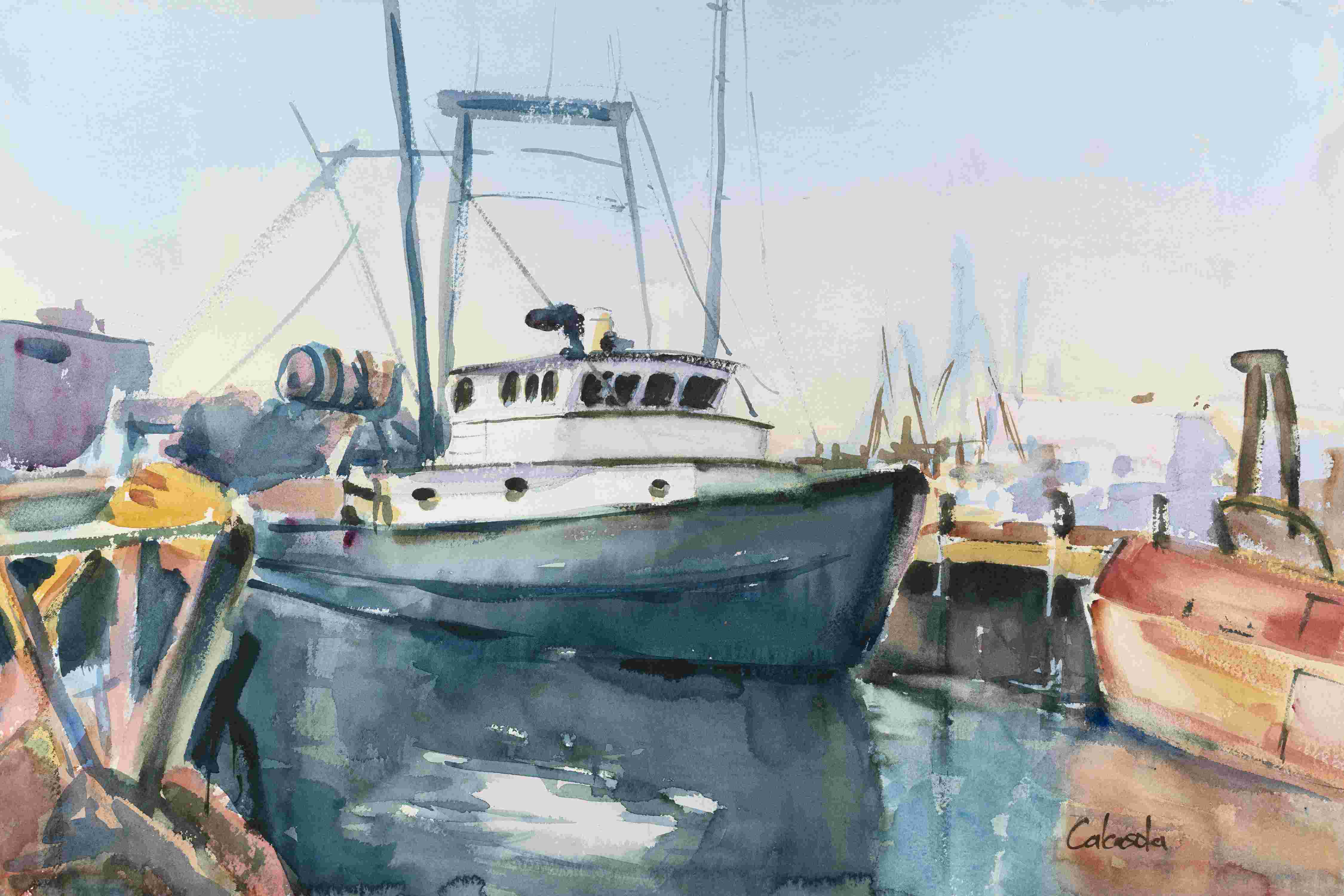 Breakwater Bay Point Judith Rhode Island Harbor - Wrapped Canvas ...