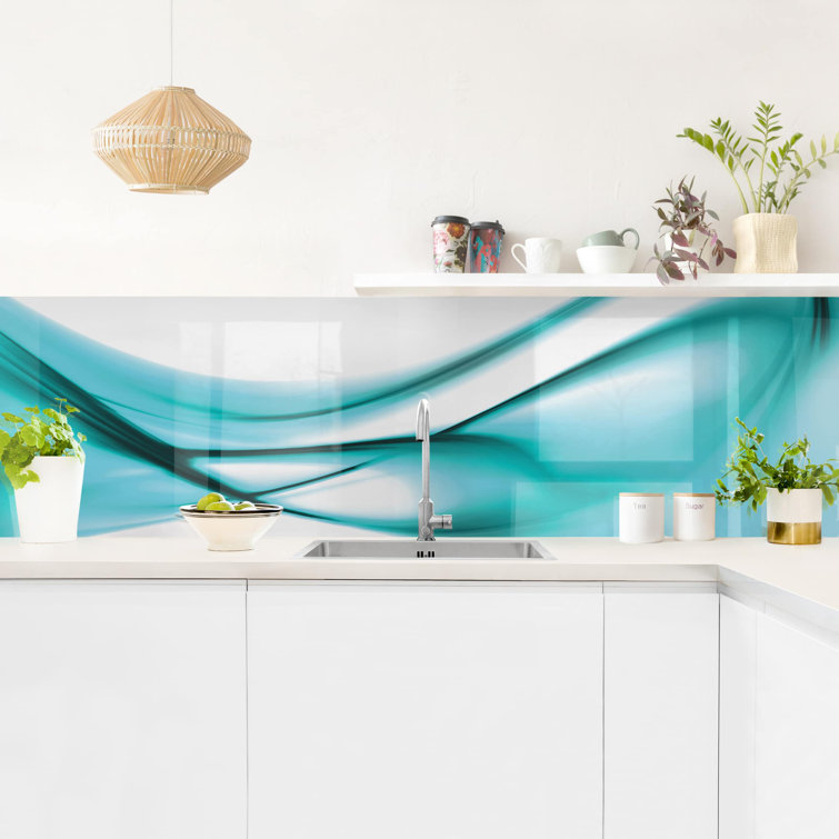 Ivy Bronx 50cm x 175cm PVC Tile in Turquoise | Wayfair.co.uk