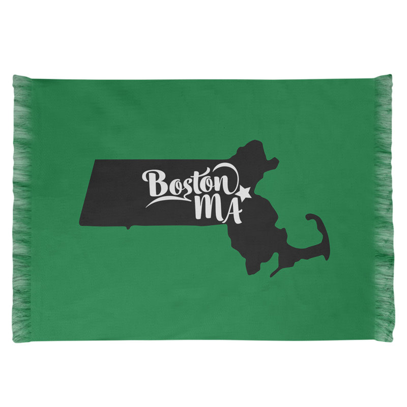 East Urban Home Boston Sports Colors Green/Black Area Rug | Wayfair