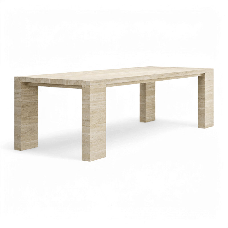George Oliver Roma Dining Table Travertine | Wayfair