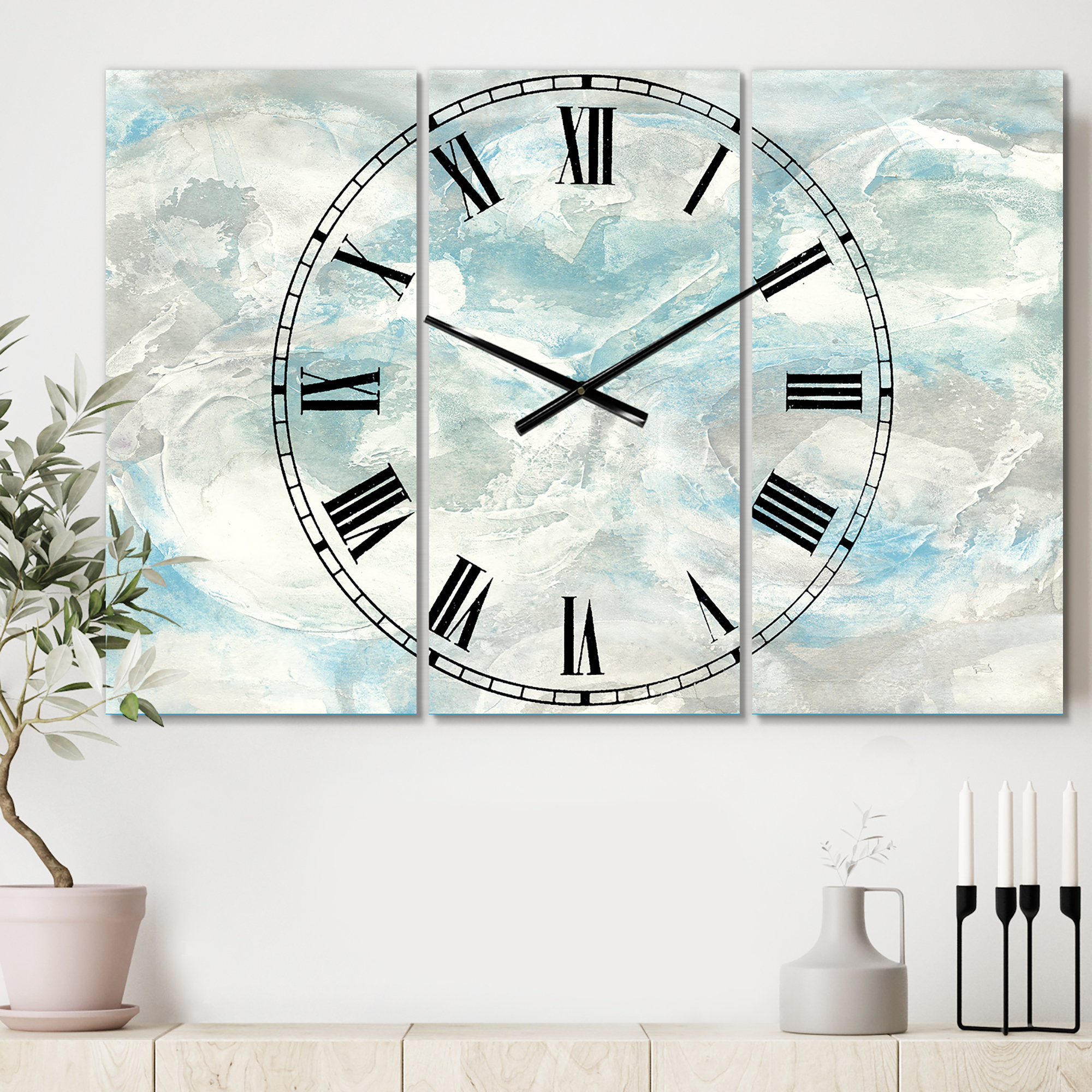 East Urban Home Pale Blue Shade III - Coastal wall clock - Wayfair Canada