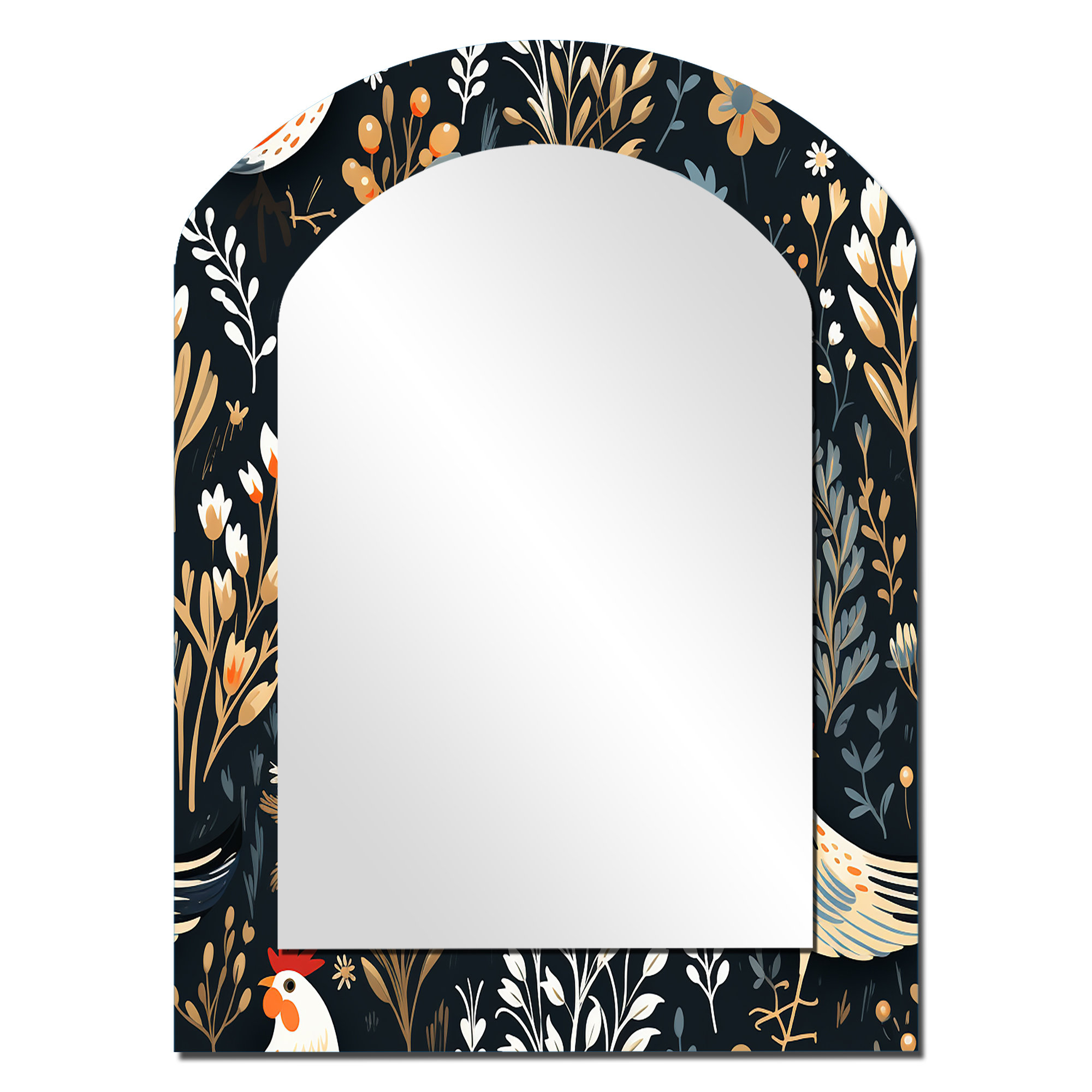 Design Art Country Charm Red Rooster Pattern - Marble Asymmetrical ...