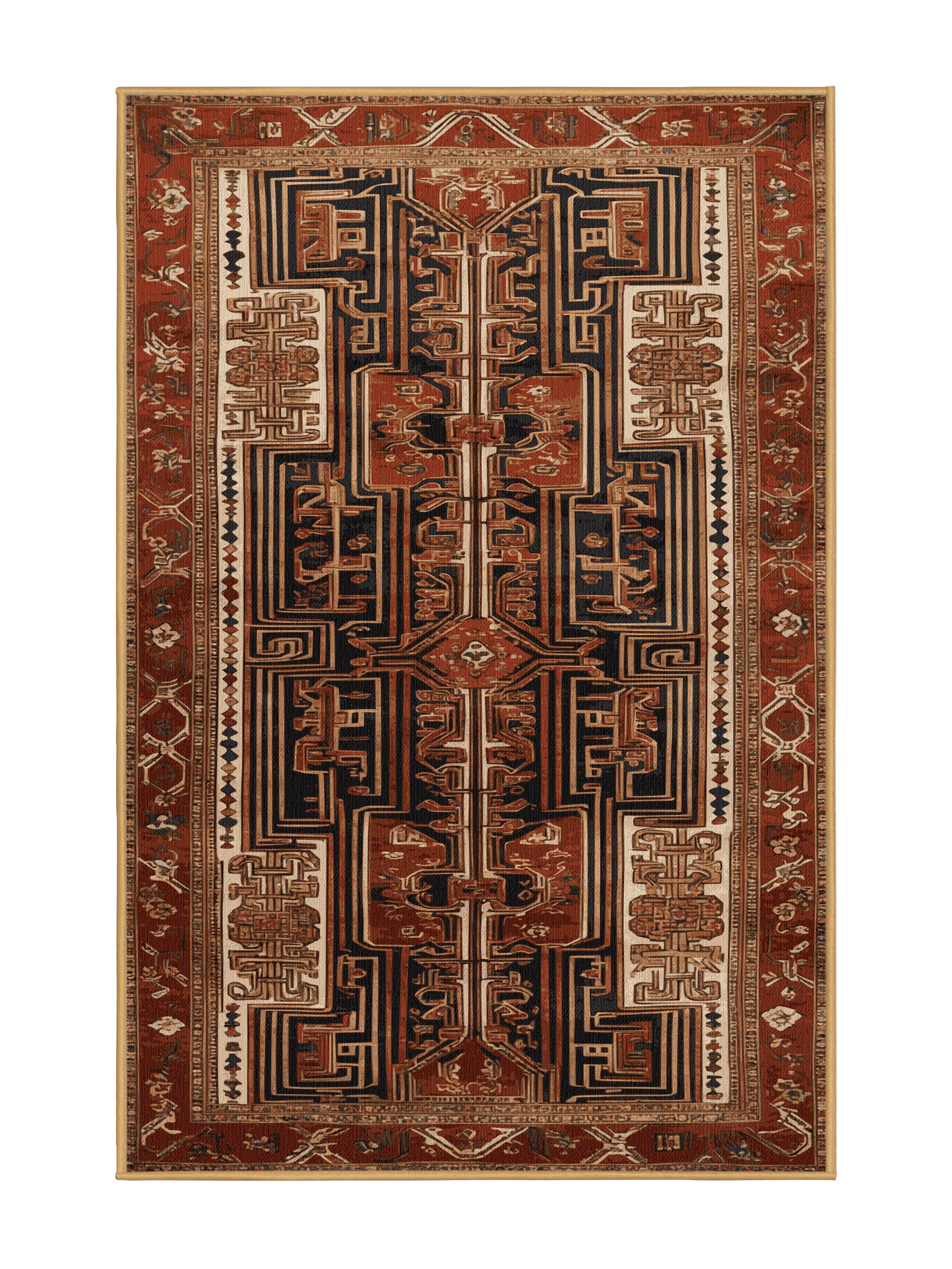 Wildon Home® Machine Washable Art Deco Brown Area Rug | Wayfair
