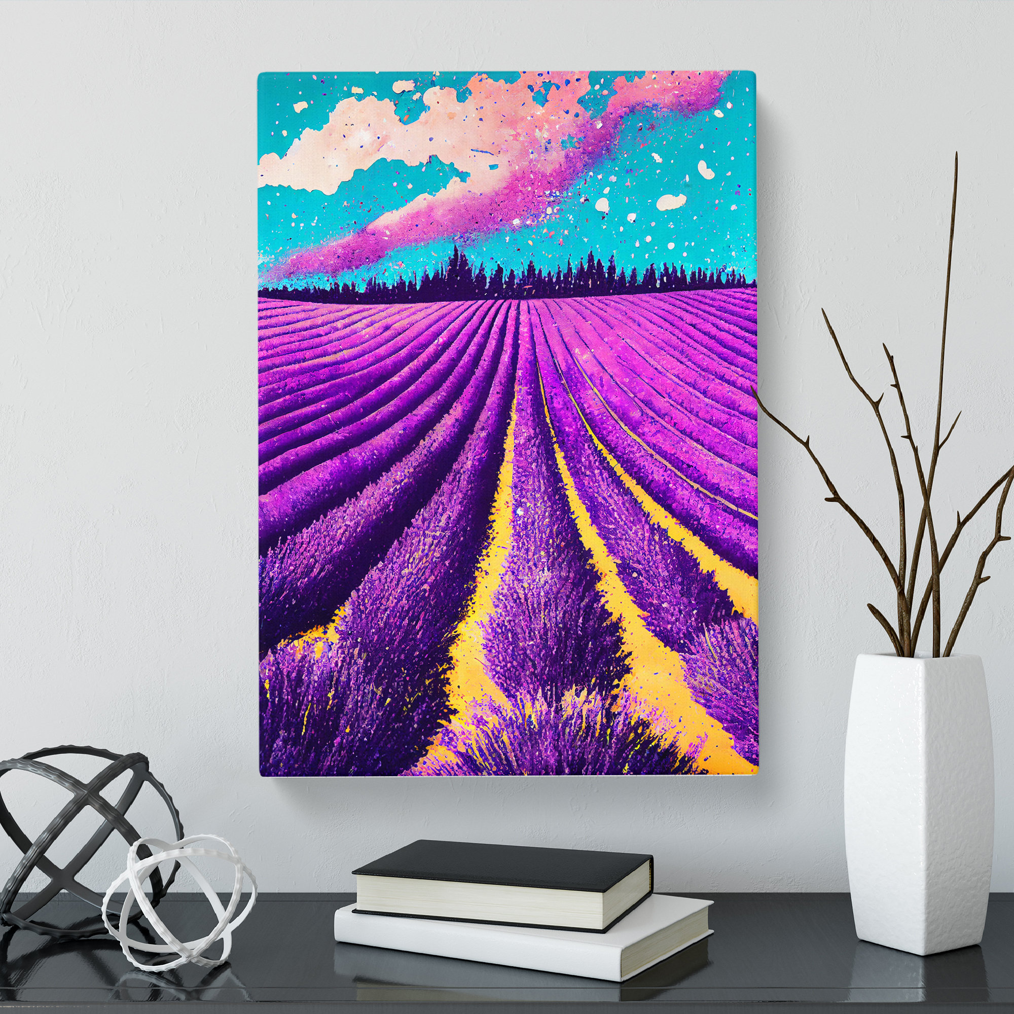 Marlow Home Co. Lavender Field Splatter Vol.1 - Wrapped Canvas Graphic ...