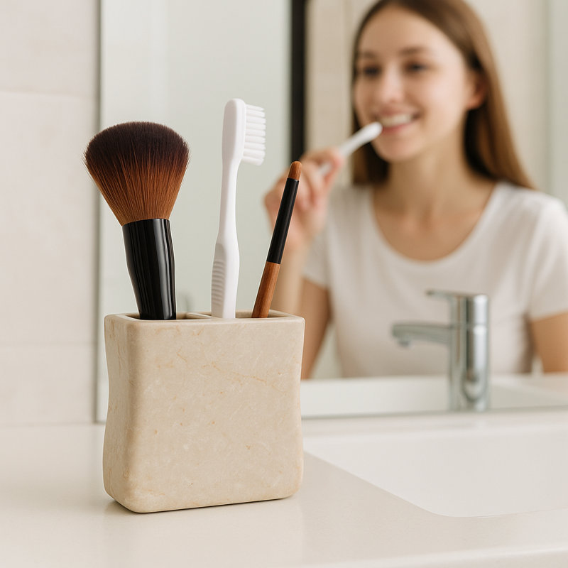 Creative Home Universal Natural Marble Rectangular Toothbrush Holder ...