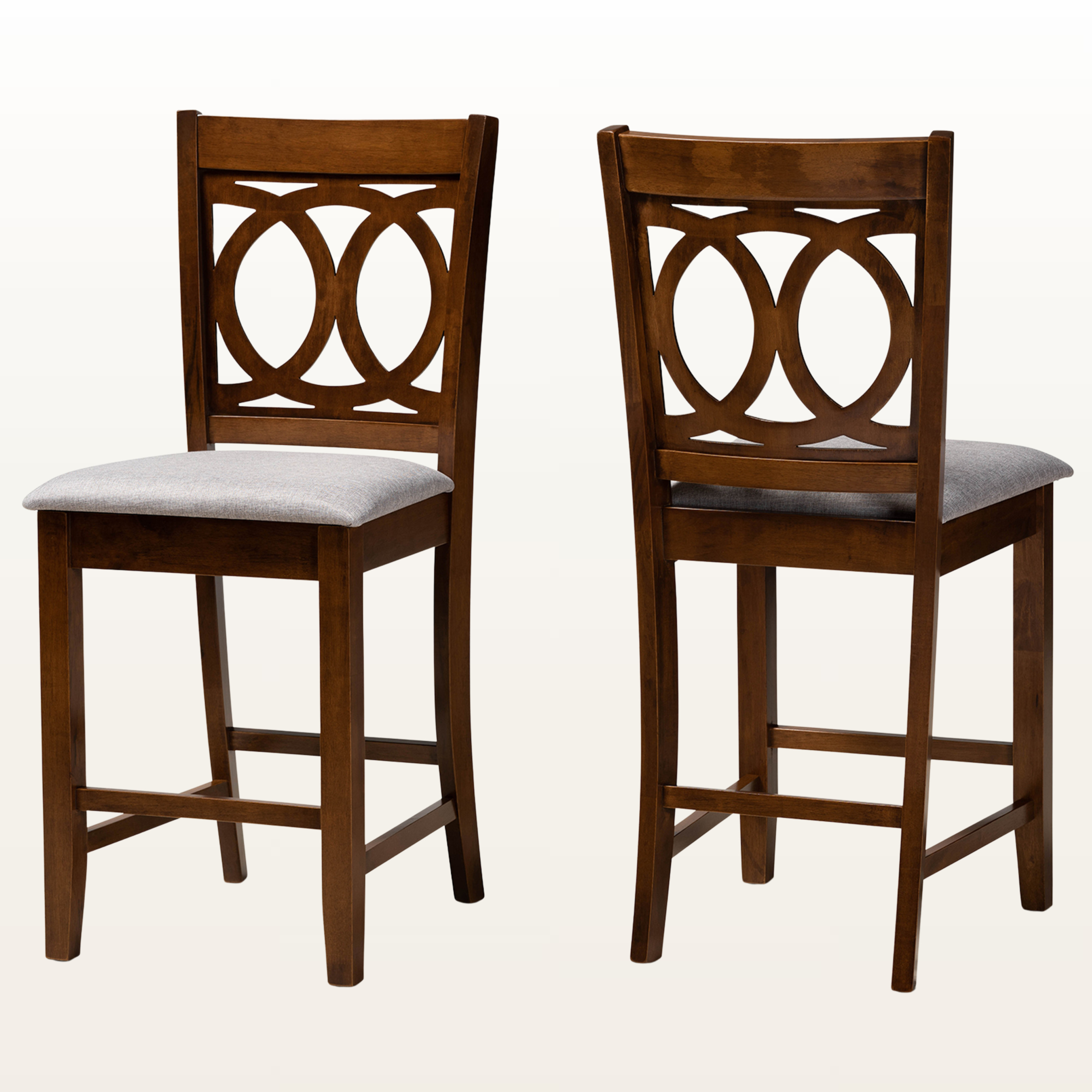 Lark Manor™ Isen 2-Piece Counter Height Pub Chair Set in Grey Fabric ...