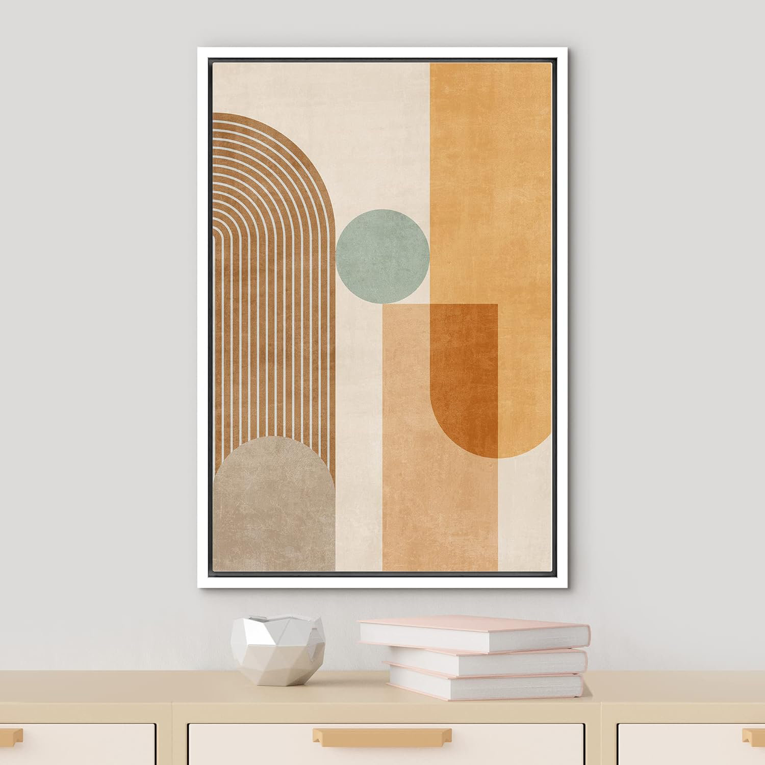 IDEA4WALL Mid Century Modern Boho Polygons Abstract Geometric Artwork ...