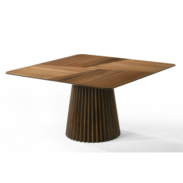Latitude Run® Platte - Mid-century Modern Walnut Square Dining Table ...