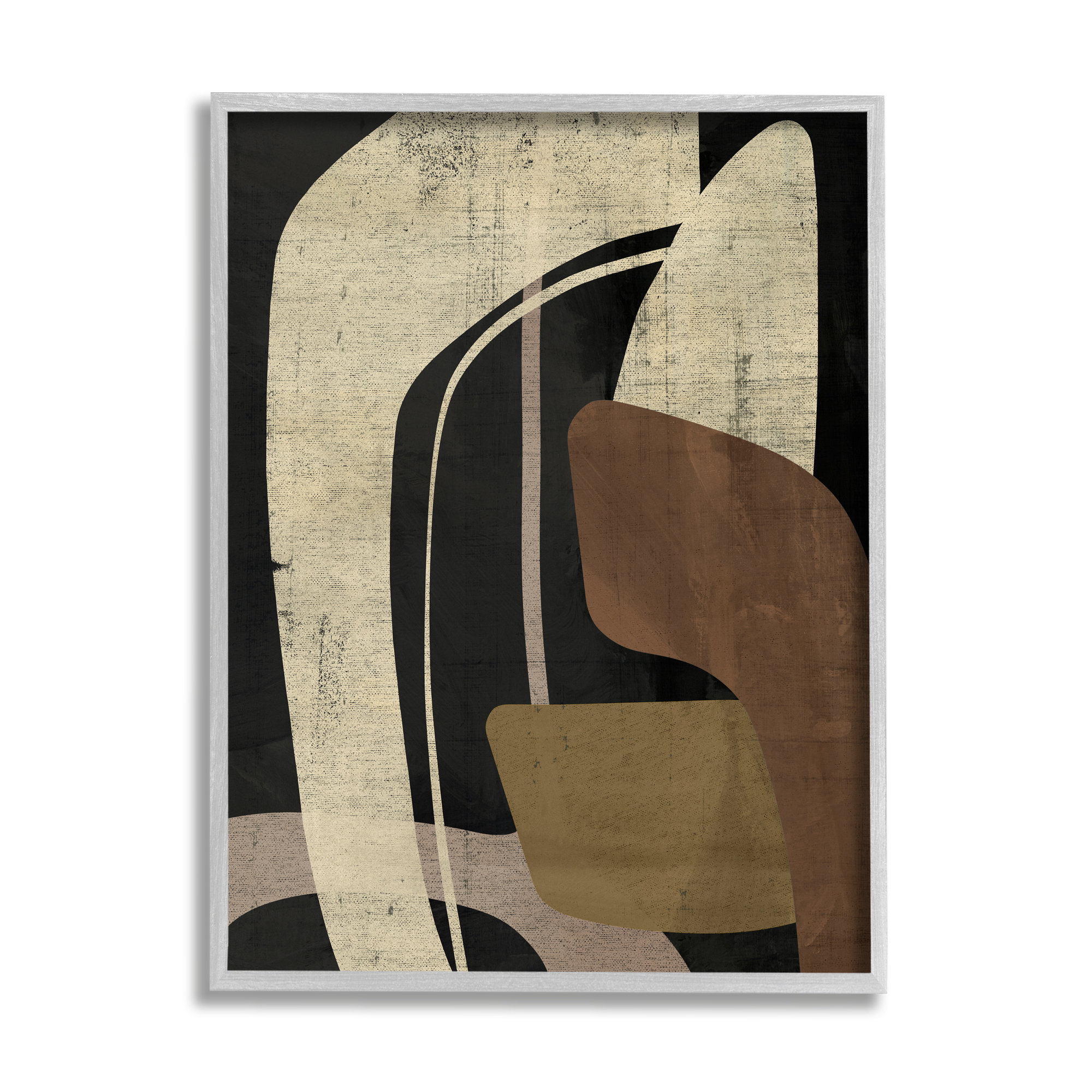 Stupell Industries Ba-259-Framed Boomerang Shape Abstraction Framed On ...