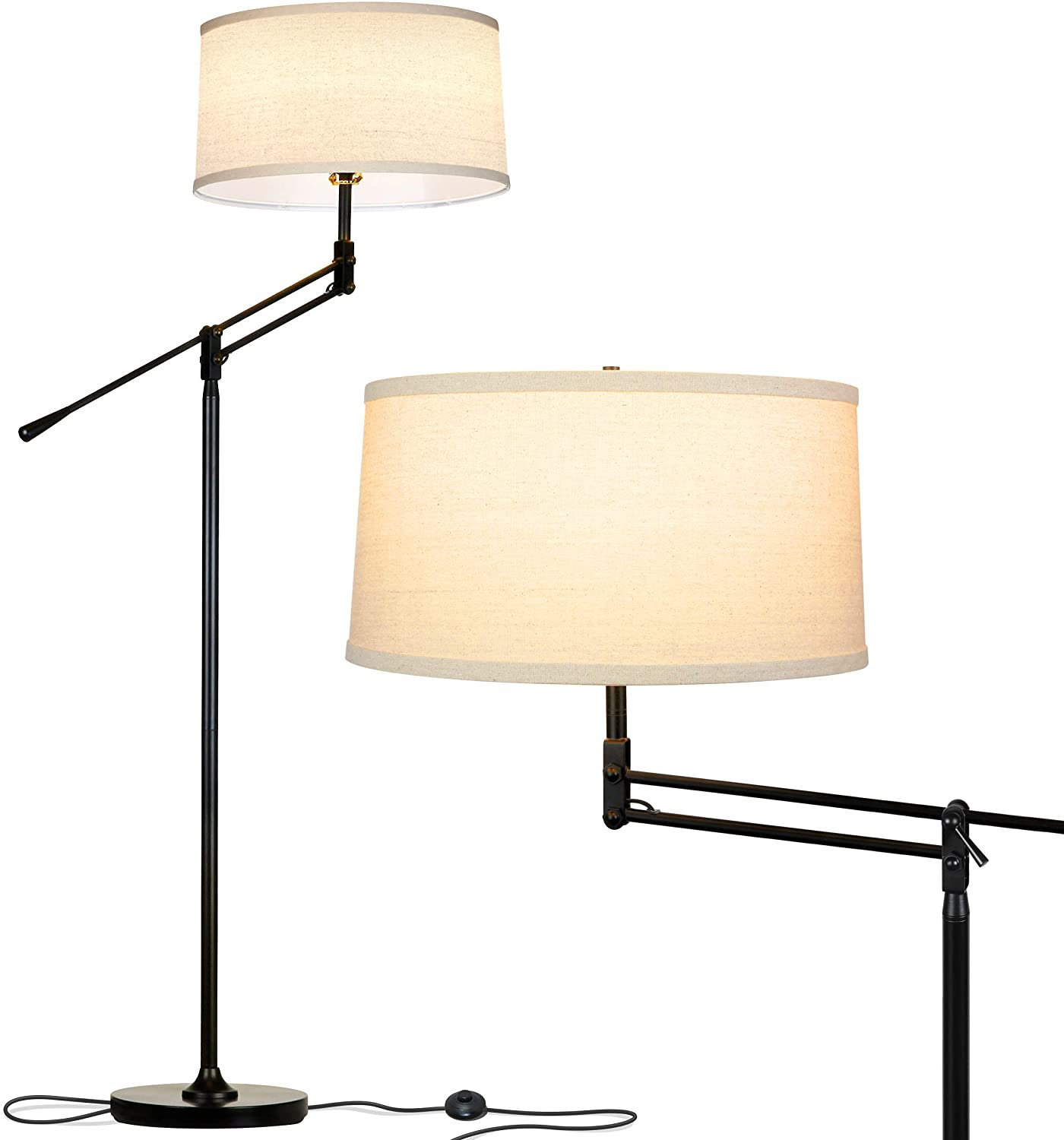 Brightech Ava 61 in. Mid-Century Modern 1-Light Height Adjustable LED ...