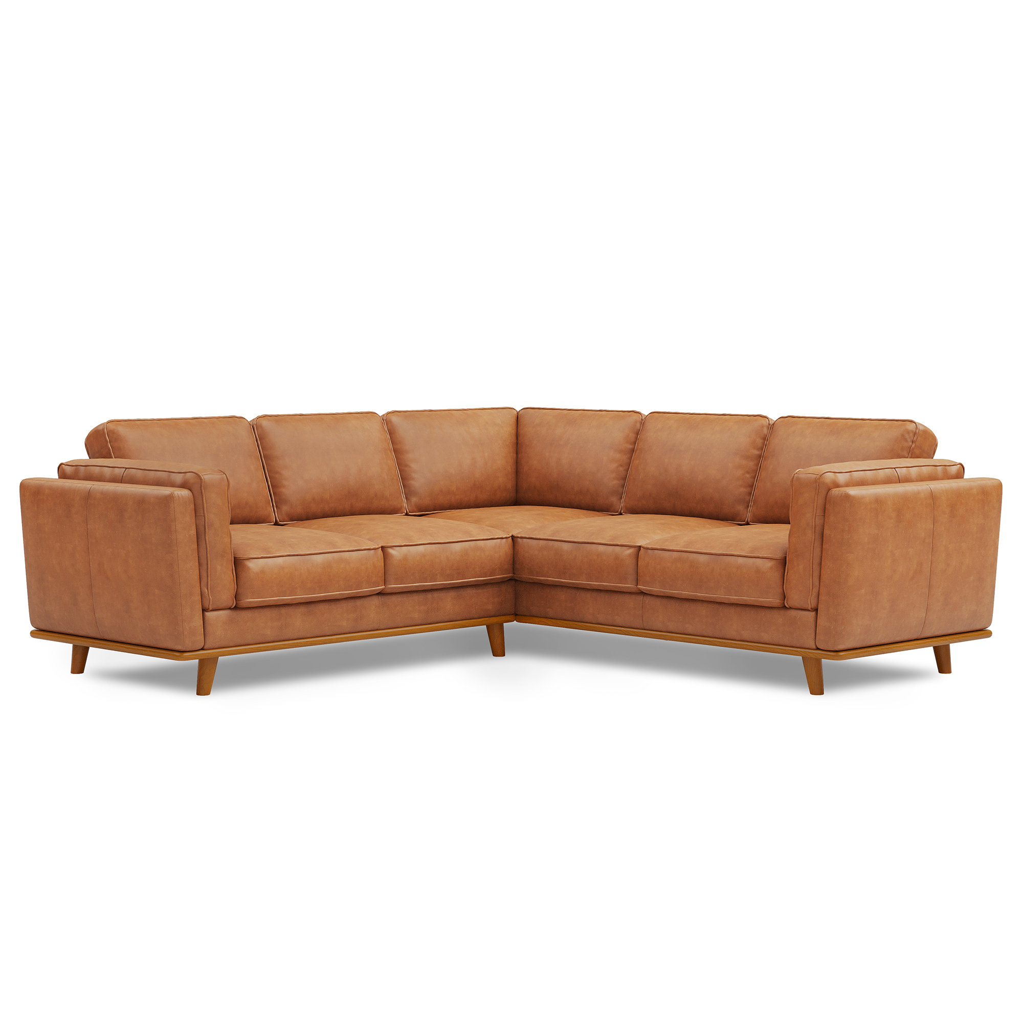 Corrigan Studio Shanteka L-Shape Corner Leather Sectional Sofa ...