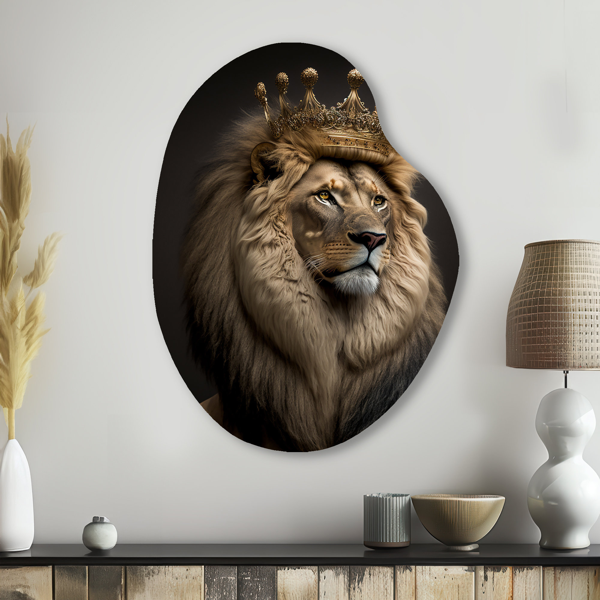 Design Art Portrait Of A Lion King I - Animals Lion Pear Shape ...