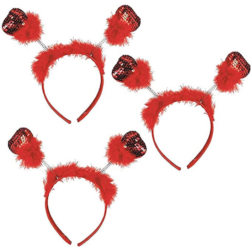 The Holiday Aisle® PMU Firdows Sequin Heart Head Boppers Headband | Wayfair