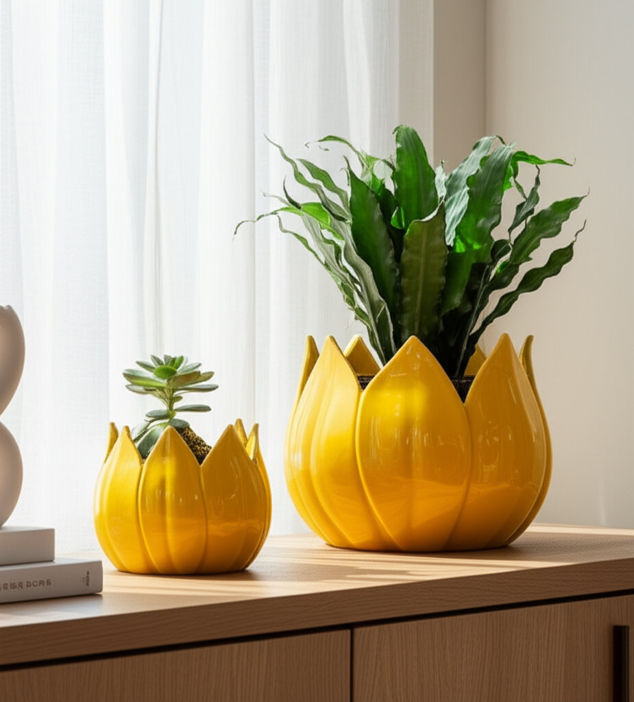 Bungalow Rose Randers Set of 2 Stoneware Ceramic Planters with Sculpted Decorative Design ...