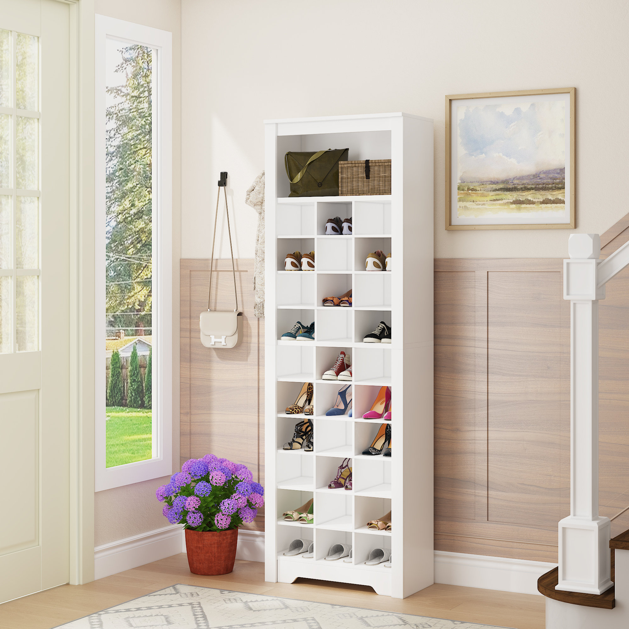 Hokku Designs 30 Shoe Storage Cubby Cabinet White - Wayfair Canada