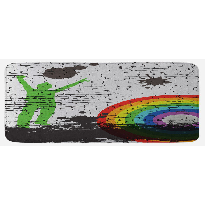 East Urban Home Urban Graffiti Kitchen Mat | Wayfair