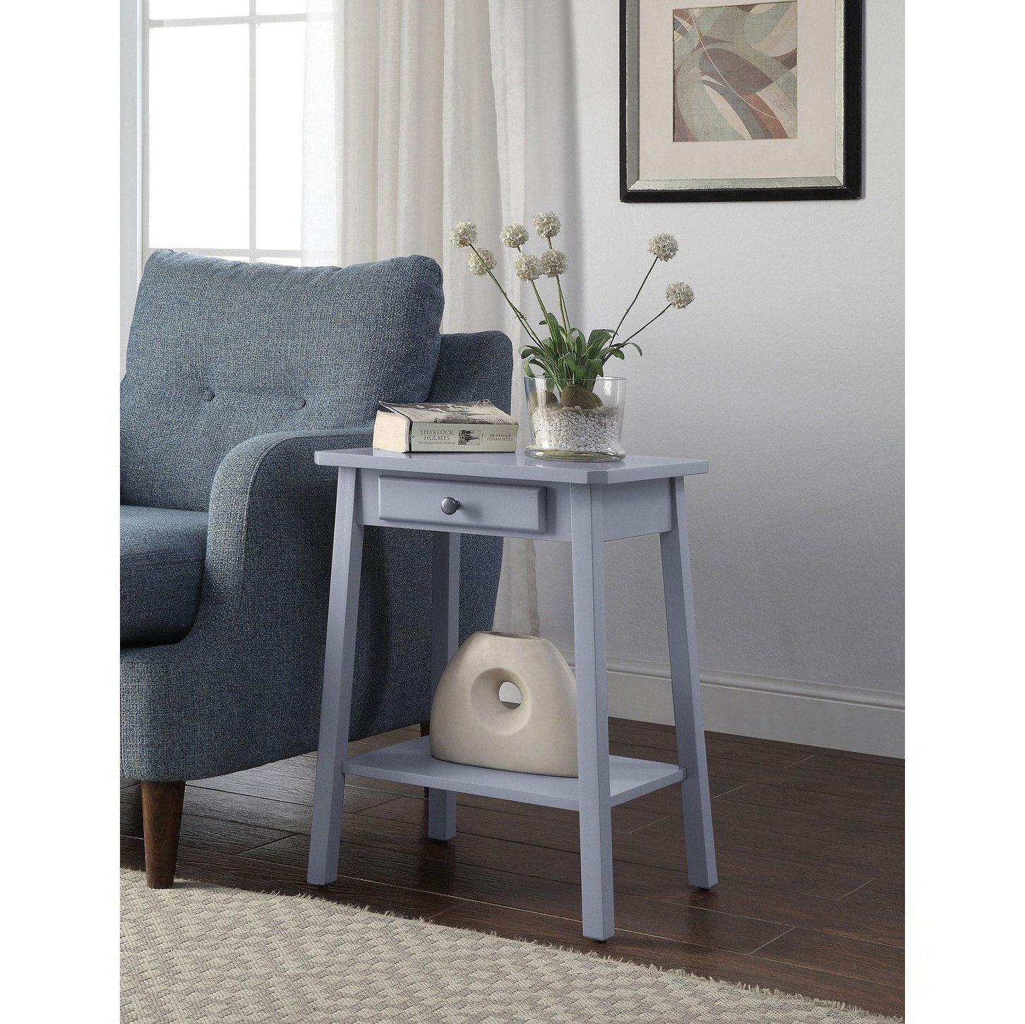 George Oliver Accent Table With Display And Utility Function, End Table ...