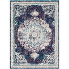 Bungalow Rose Amanah Performance Beige/Gray/Blue Rug & Reviews | Wayfair