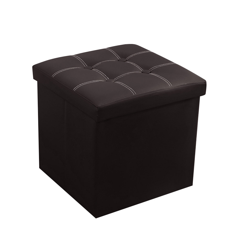 Ebern Designs Home Storage Ottoman Cube Faux Leather Footrest Chest ...