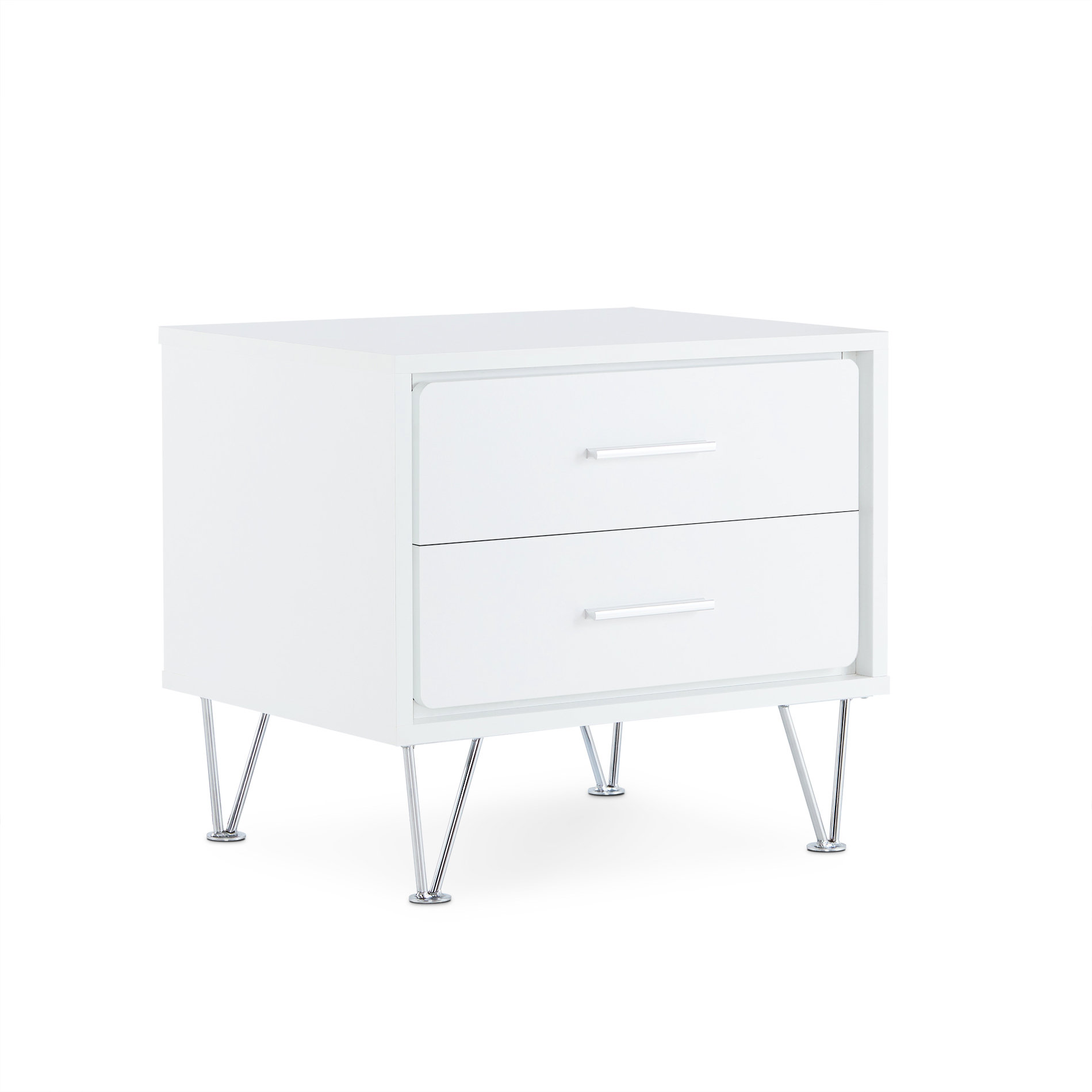 Latitude Run® 2 White Finish Accent Table With Wooden Case And Metal ...