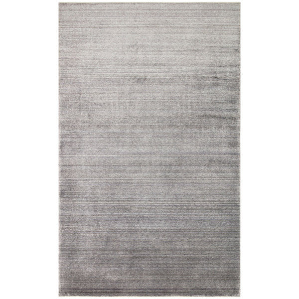 Ebern Designs North Charleston Anthracite Modern Tencel Handmade Area ...