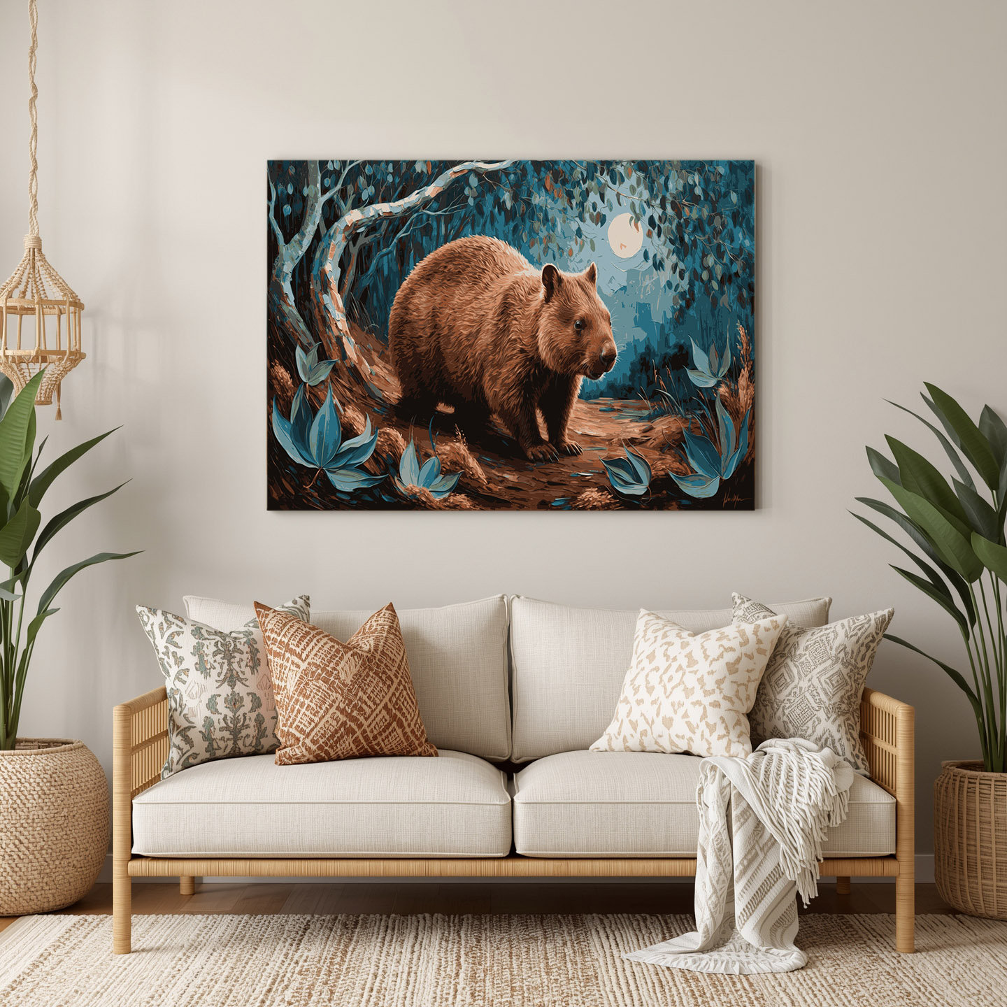 Hokku Designs Wildlife Common Wombat Gray Metal Wall Art | Wayfair