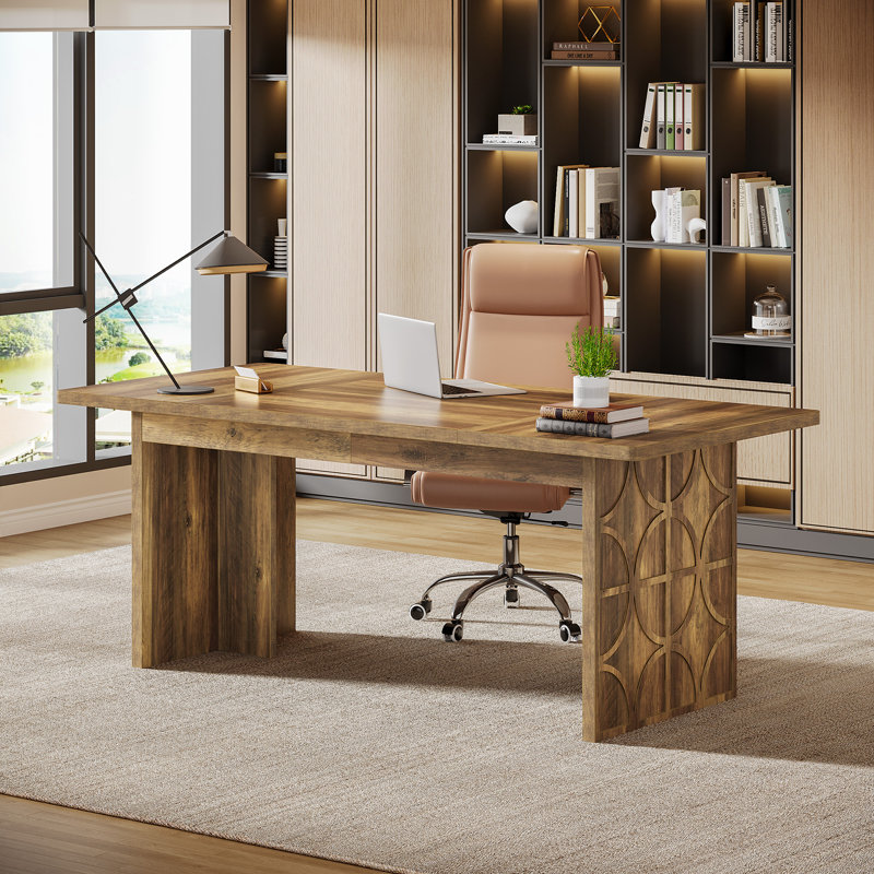 Millwood Pines 70.87 Inches Large Executive Desk | Wayfair
