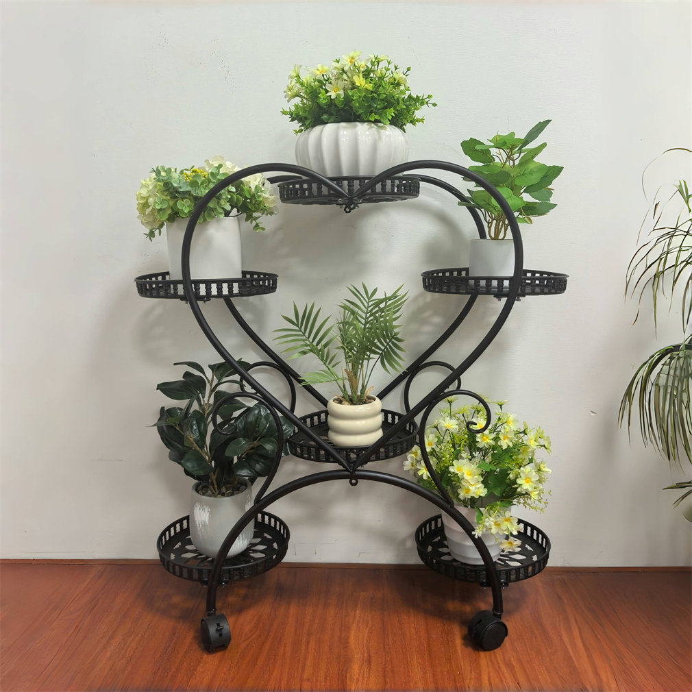 Lark Manor™ Heart Shape Metal Plant Stand 6 Tiers Flower Pot Display ...
