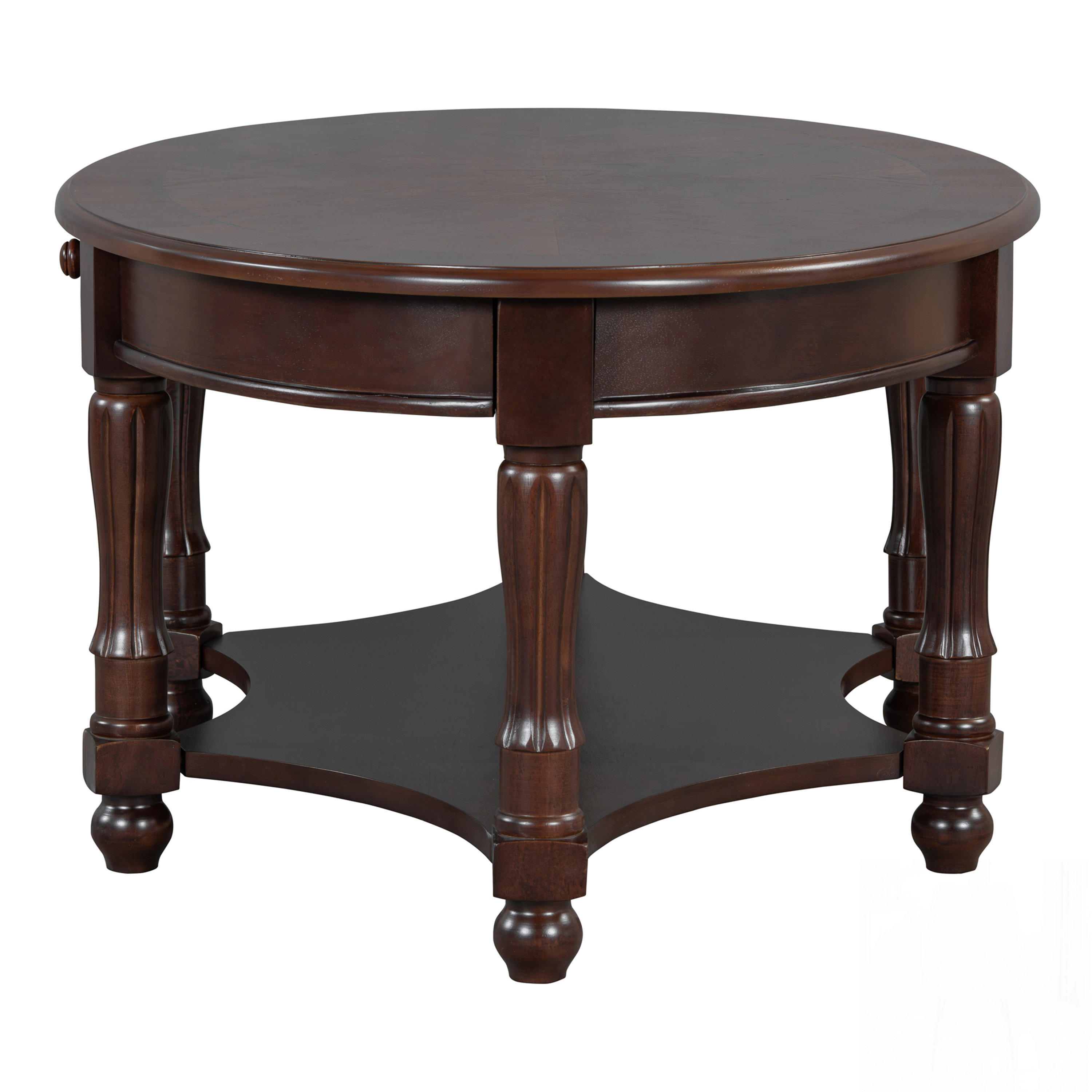 Astoria Grand Vintage Oval Coffee Table with Drawer and Storage Shelf ...
