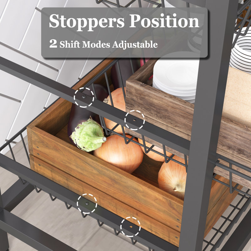 17 Stories Finnmark 39.37'' Steel Standard Baker's Rack with Microwave ...