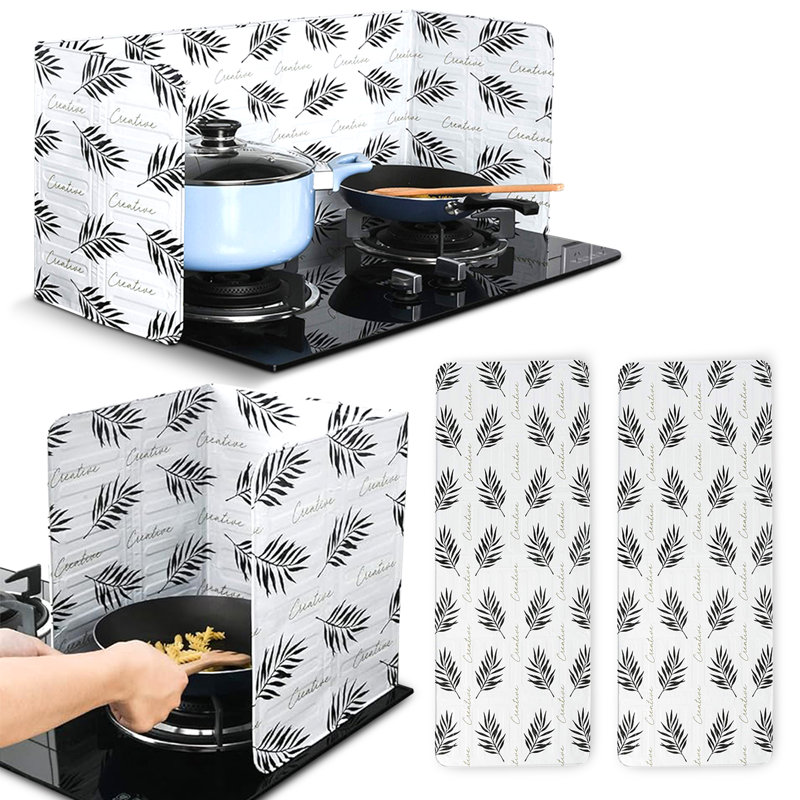 Cheer Collection Foldable Aluminum Oil Splatter Guard Plates (White ...