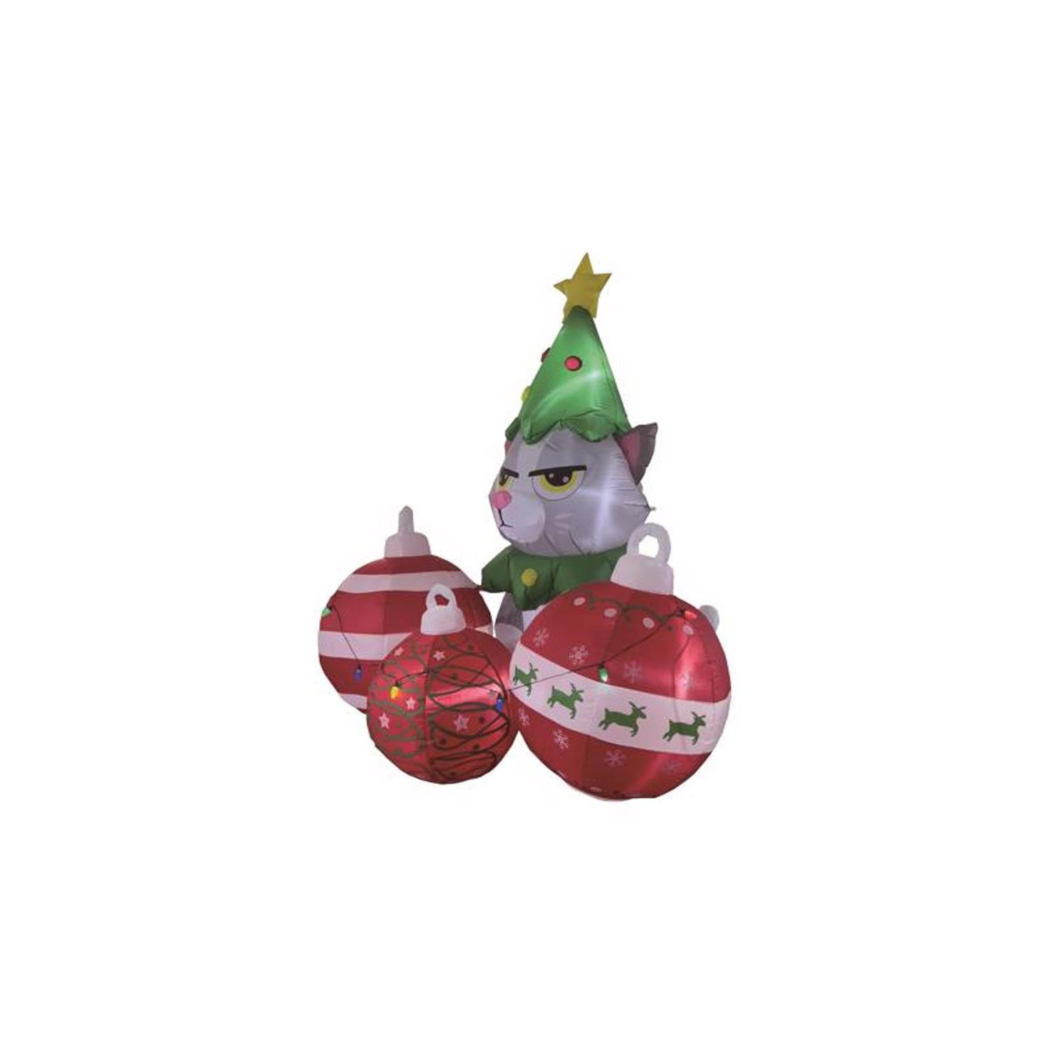 The Holiday Aisle® Christmas Grumpy Cat with Ornaments and String ...
